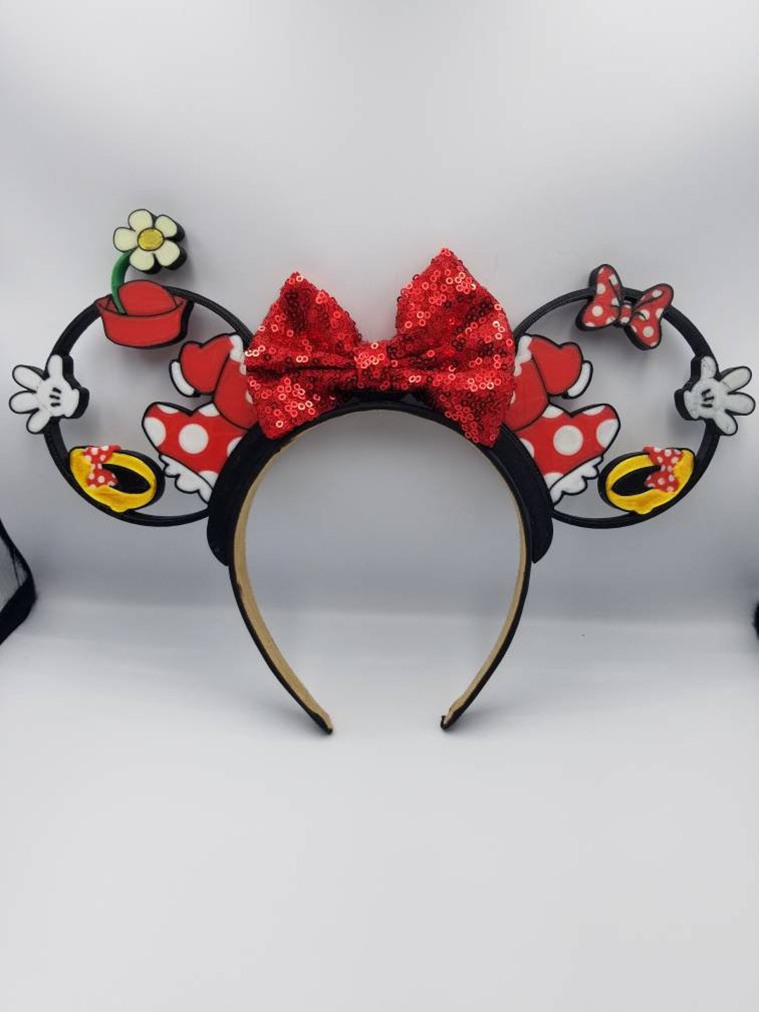 Minnie Mouse Interchangeable Ears, Disney, Bow, Flower Hat, 3D Printed ...