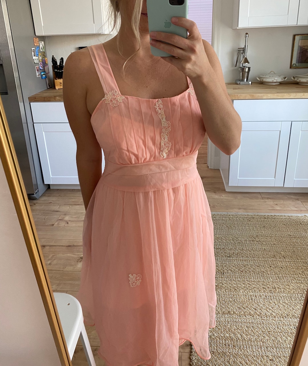 50s Lined Sheer Night Gown - Etsy