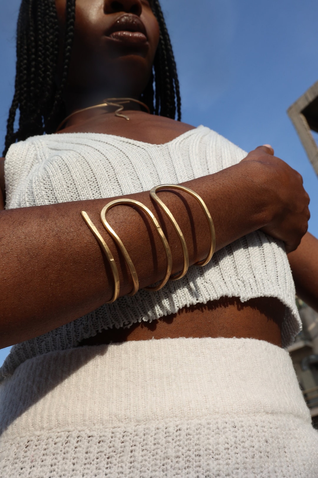 Greek Goddess Inspired Arm Cuff Bronze and 18kt Gold Plated - Etsy