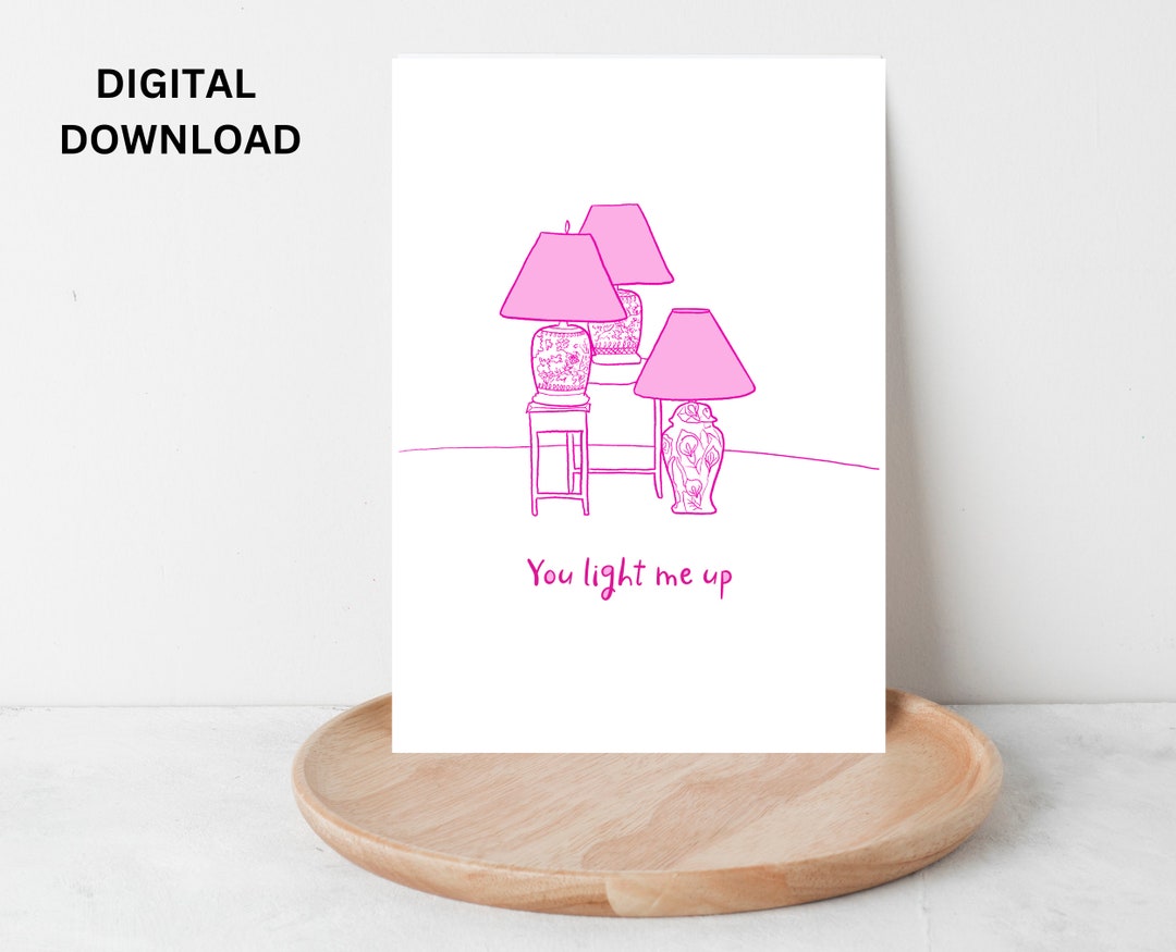 You Light Me up Anniversary Card Printable, Digital Card, Greeting Card ...