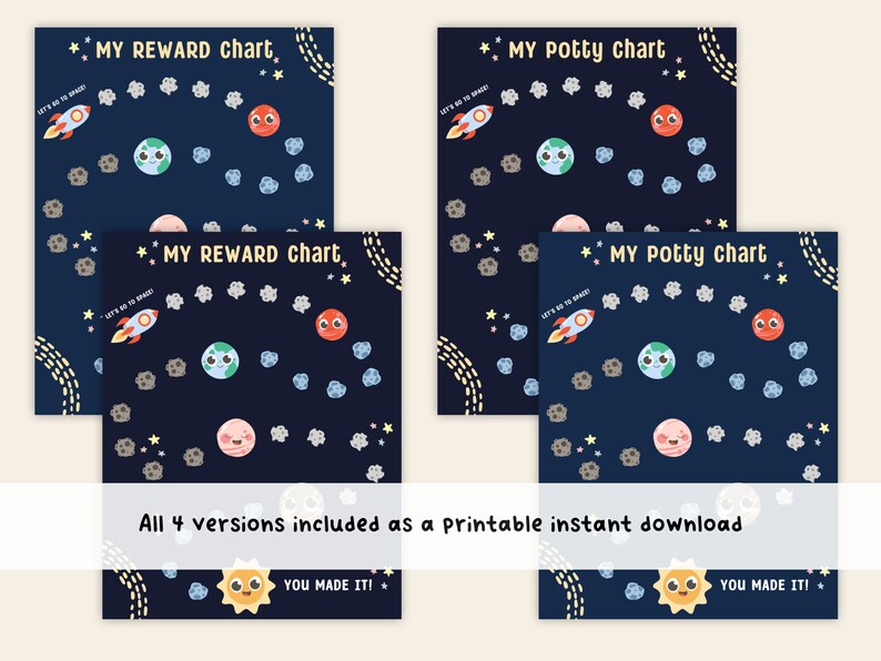 Printable Outer Space Reward Chart Space Kids Behavior Chart - Etsy