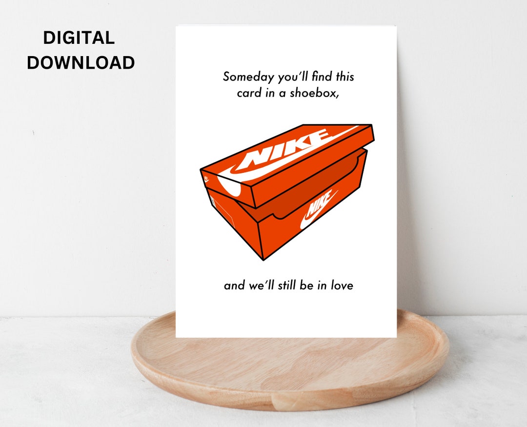 Sneakerhead Shoebox Anniversary Card | Printable, Digital Card ...