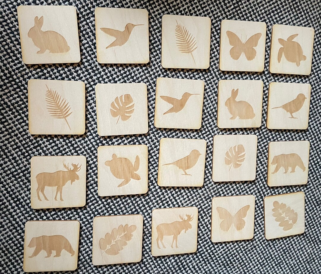 Nature Memory Match Wooden Game Education Discovers - Etsy