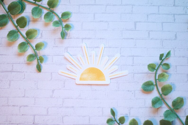 Happy Vintage Boho Sun Sticker Waterbottle Notebook & Laptop | Etsy