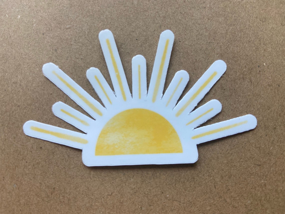 Happy Vintage Boho Sun Sticker Waterbottle Notebook & Laptop | Etsy