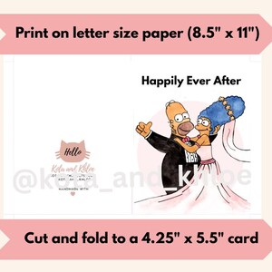 Printable Card, Funny Wedding Card, the Simpsons, Marge, Homer, Cute ...