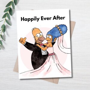 Printable Card, Funny Wedding Card, the Simpsons, Marge, Homer, Cute ...