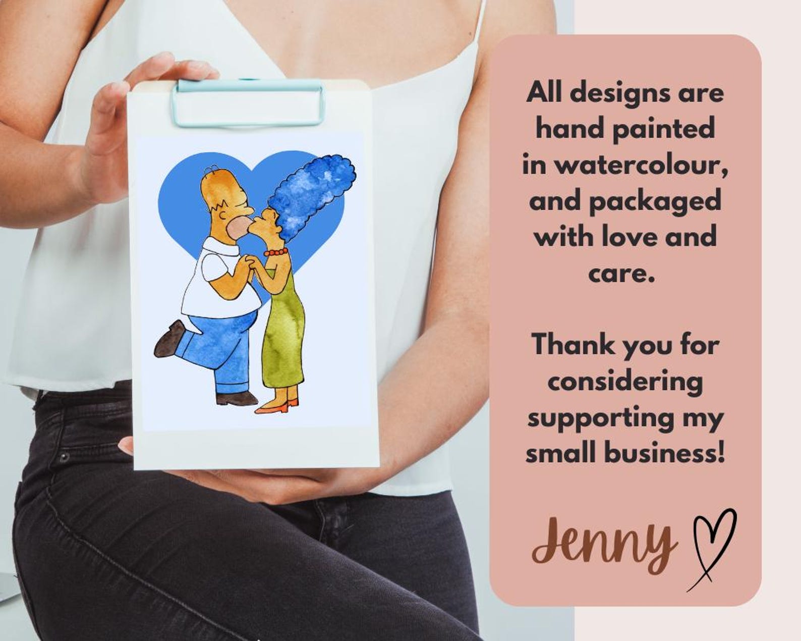 Homer and Marge, the Simpsons, Funny Card, Birthday Card, Greeting Card ...