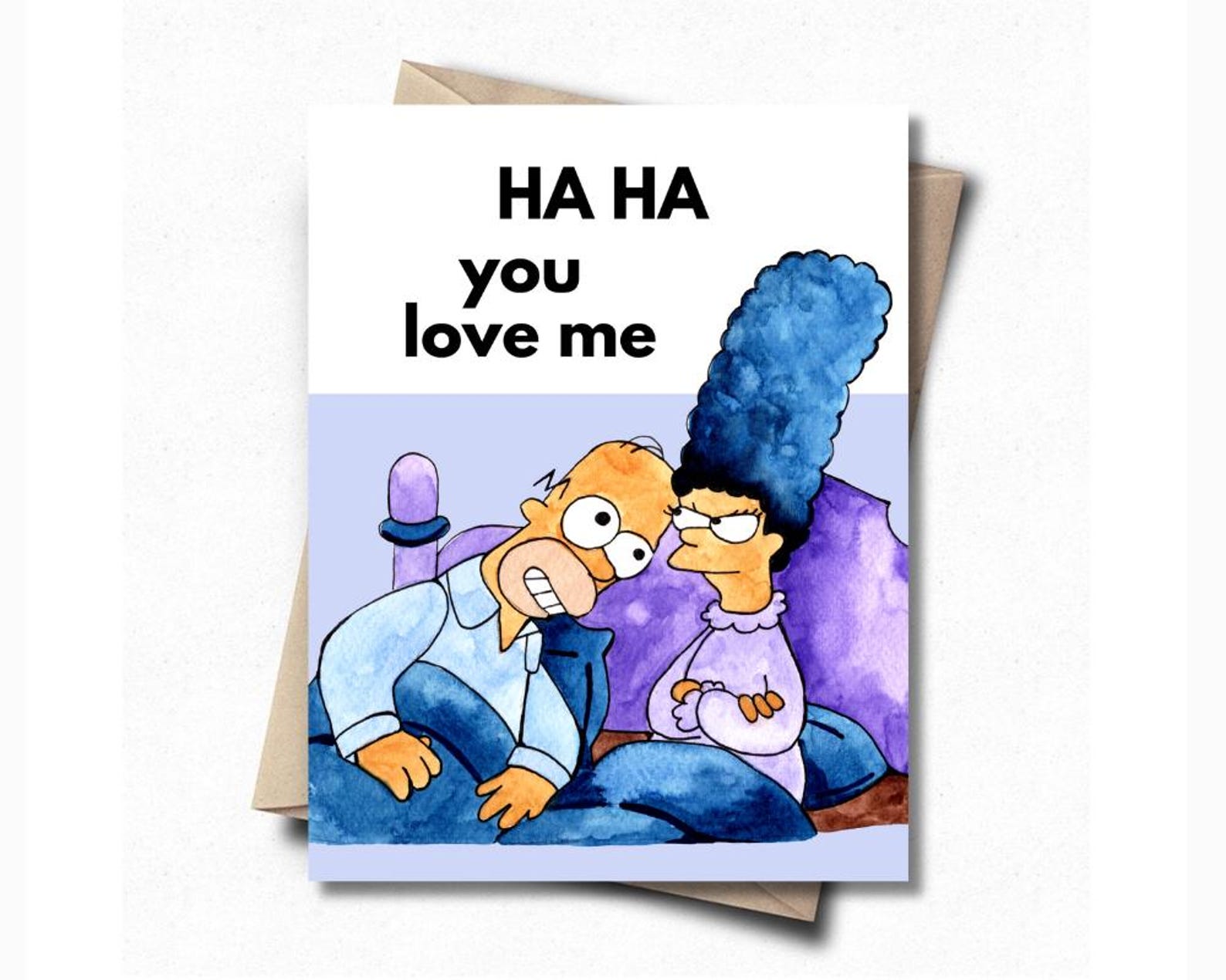 Homer and Marge, the Simpsons, Funny Card, Birthday Card, Greeting Card ...