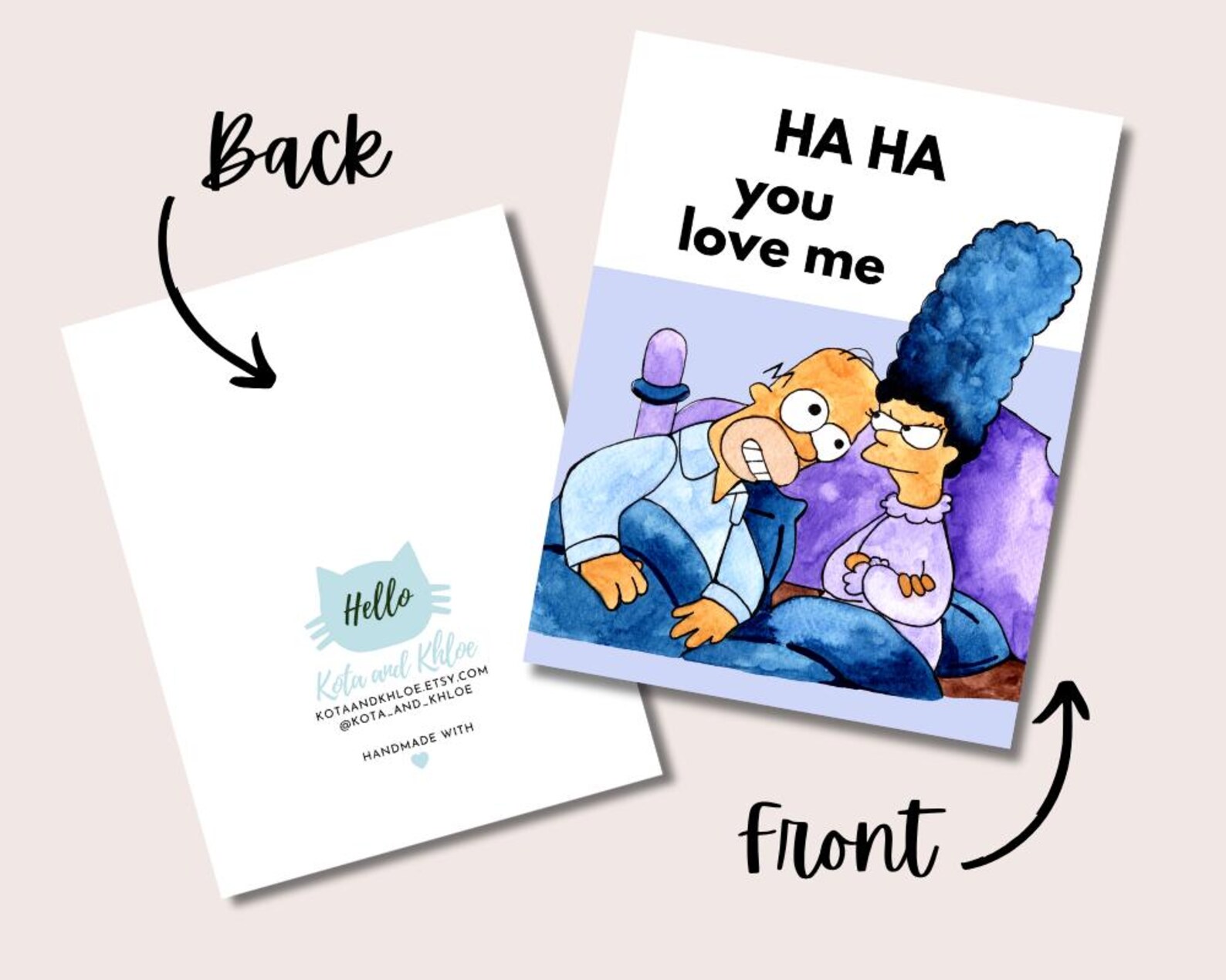 Homer and Marge, the Simpsons, Funny Card, Birthday Card, Greeting Card ...