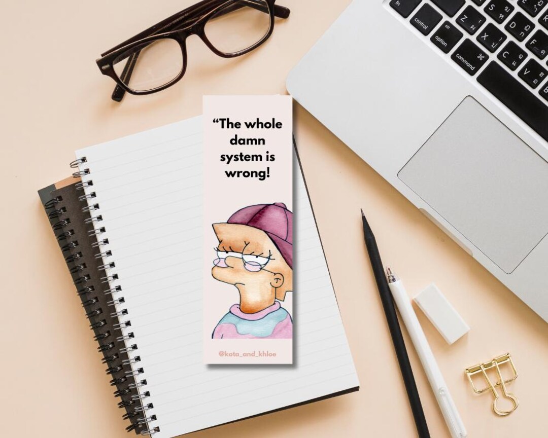 Cool Lisa, Lisa Simpson, Bookmark, the Simpsons, Coworker Gift, Gift ...