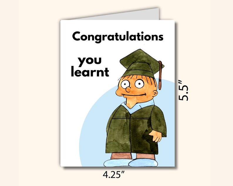Funny Graduation Card, the Simpsons, Ralph Wiggum, Gift for Grad, 1990 ...