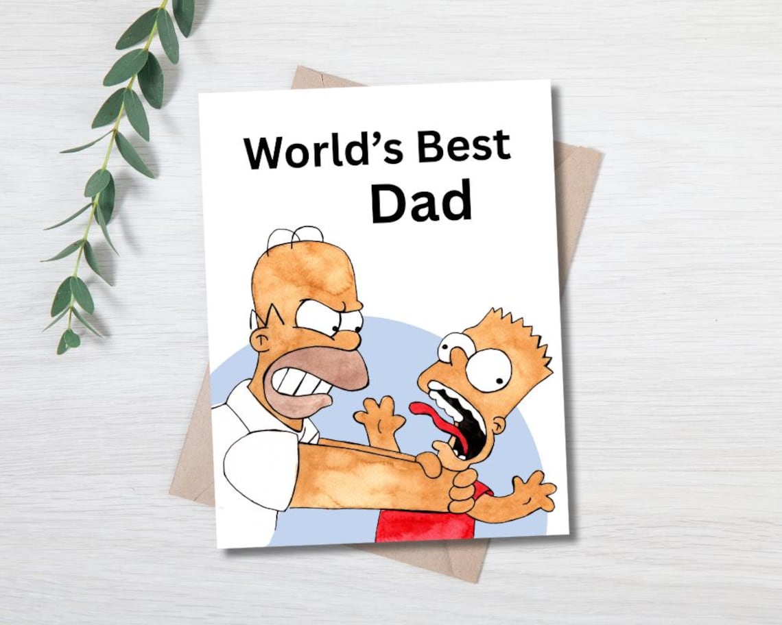Printable Card, Funny Father's Day Card, the Simpsons, 1990's Retro ...