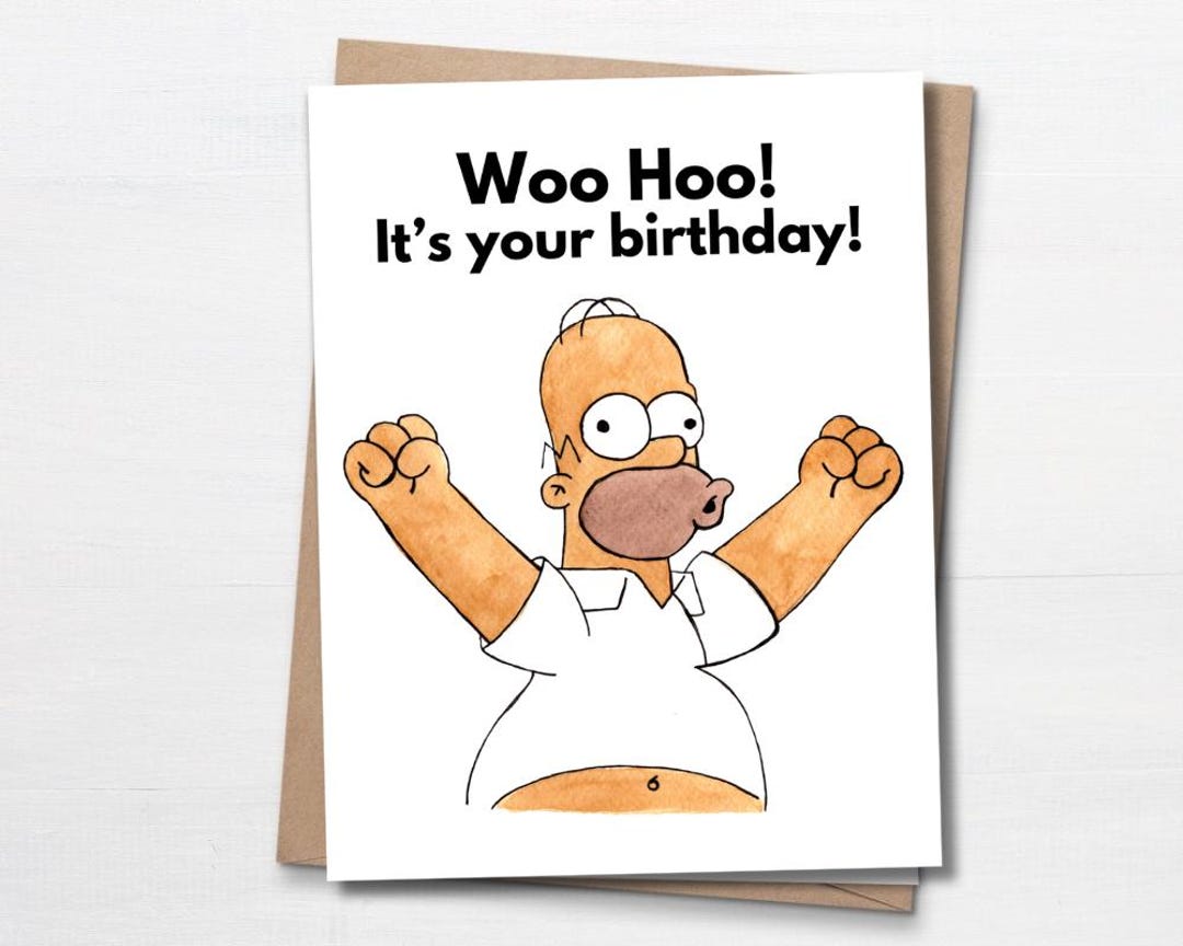 Funny Card, the Simpsons, Card for Son, Gift From Dad, Homer Simpson ...