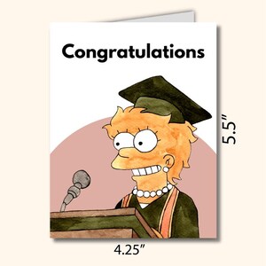 Lisa Simpson, Funny Graduation Card, the Simpsons, Gift for Grad, 90's ...