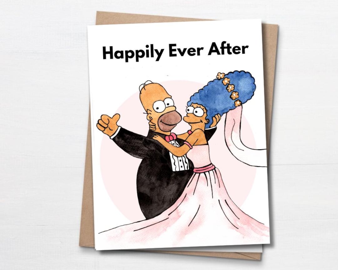 Funny Wedding Card, the Simpsons, Happily Ever After, Card for Couple ...