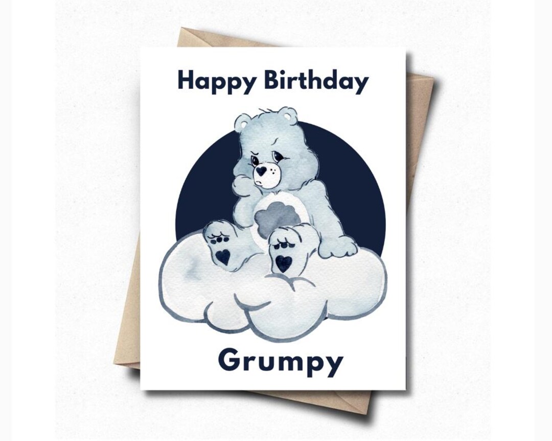 Happy Birthday Grumpy, Funny Card, Birthday Card, Greeting Card, Father ...