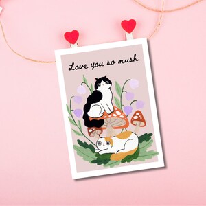 Love You so Mush, Cat Greeting Card, Funny Pun, Card for Cat Lovers ...