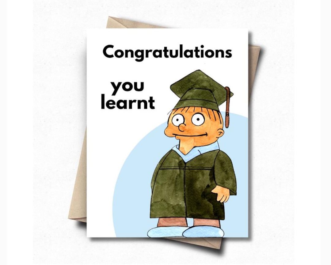 Funny Graduation Card, the Simpsons, Ralph Wiggum, Gift for Grad, 1990 ...