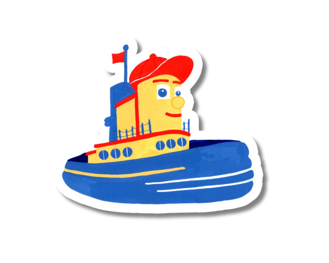 Theodore Tugboat, Vinyl Sticker, Nautical Sticker, Boat, Gift for Boy ...