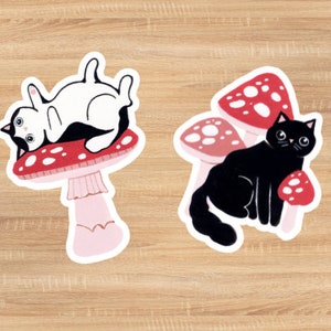 Mushroom Cats, 4pc Vinyl Sticker Pack, Free Canada & US Shipping ...