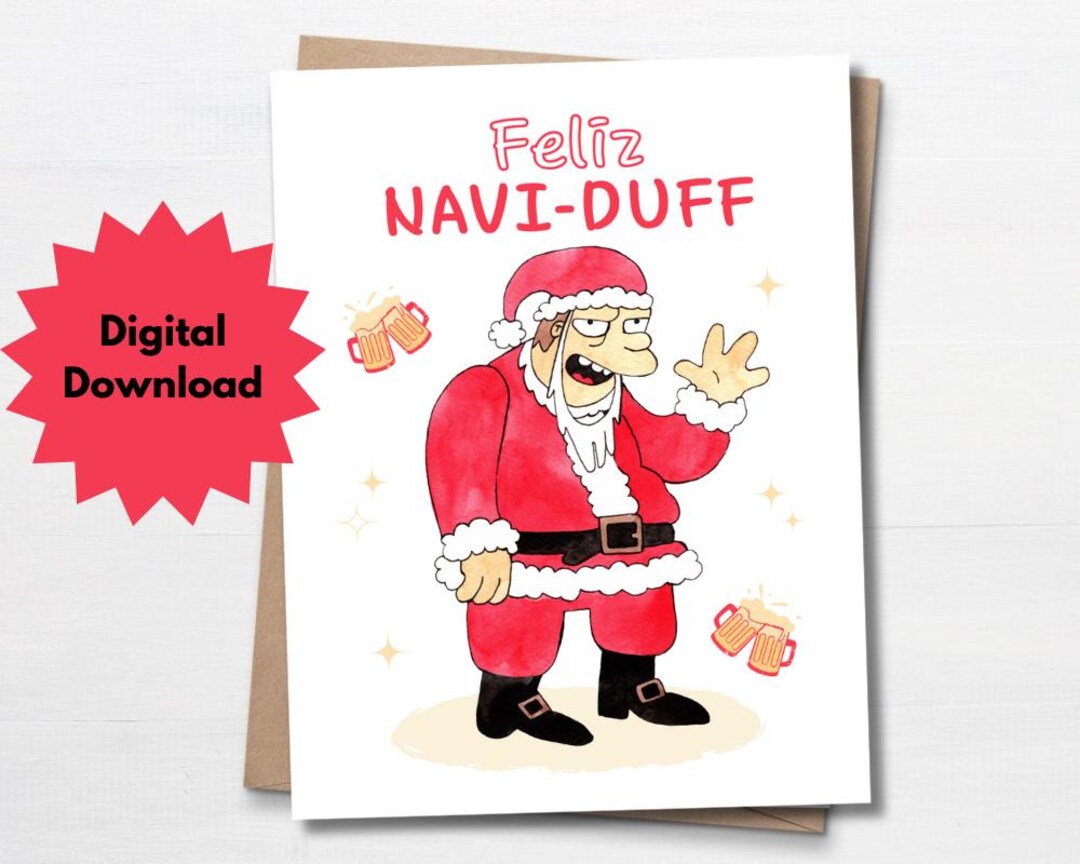 Funny Christmas Card, PNG Christmas, the Simpsons, Barney Gumble, Xmas ...