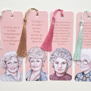 Set of 4 Bookmarks, Golden Girls Bookmark, Funny Quote, Gift for Her ...