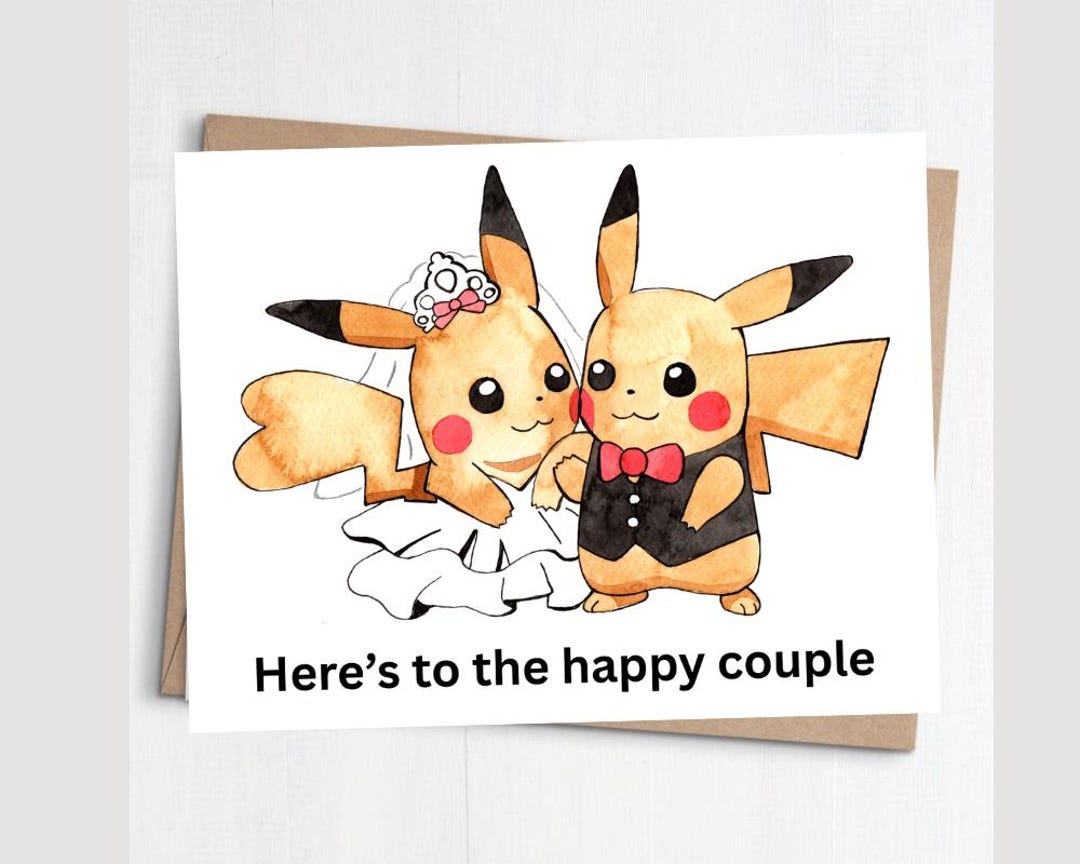 Funny Wedding Card, Pokemon, Pikachu, Happily Ever After, Card for ...