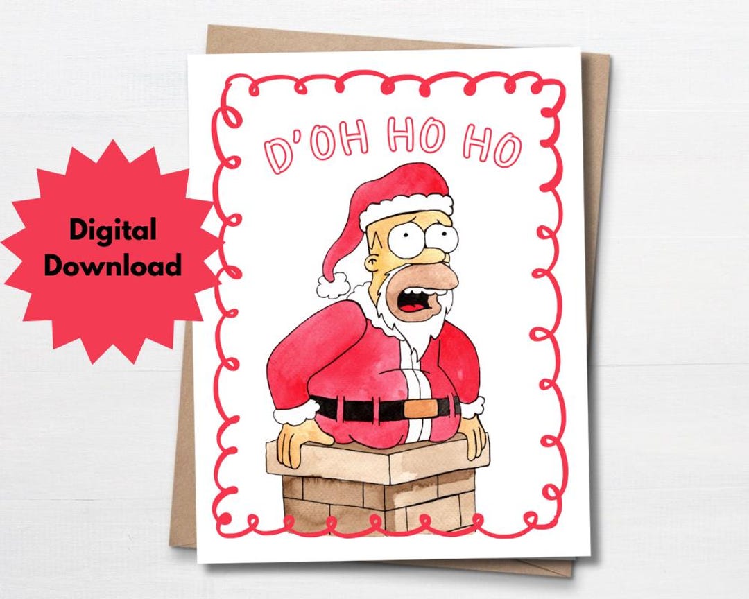 Funny Christmas Card, PNG Christmas, the Simpsons, Homer, Xmas Card for ...