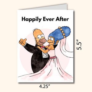 Printable Card, Funny Wedding Card, the Simpsons, Marge, Homer, Cute ...