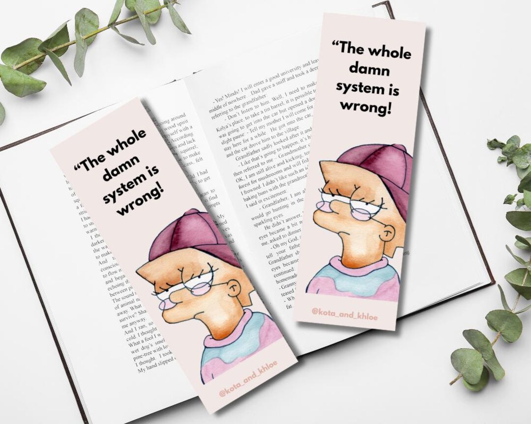 Cool Lisa, Lisa Simpson, Bookmark, the Simpsons, Coworker Gift, Gift ...