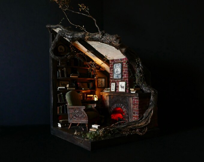 Miniature "reading Fantasy Corner" - Etsy