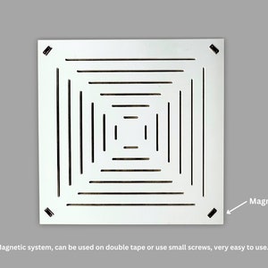 Large 24 X 24" Air Vent Cover - Magnetic Mount - Modern White Design ...