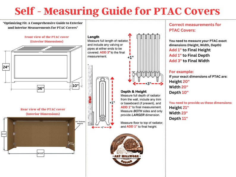 Shaker PTAC Decorative Unfinished Cover Cabinet, Depth - 10" Inches ...