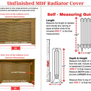 Wave MDF Radiator Cover Unfinished Radiator Cover Depth 7 - Etsy