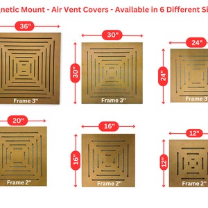 Large 24 X 24" Air Vent Cover - Magnetic Mount - Modern White Design ...
