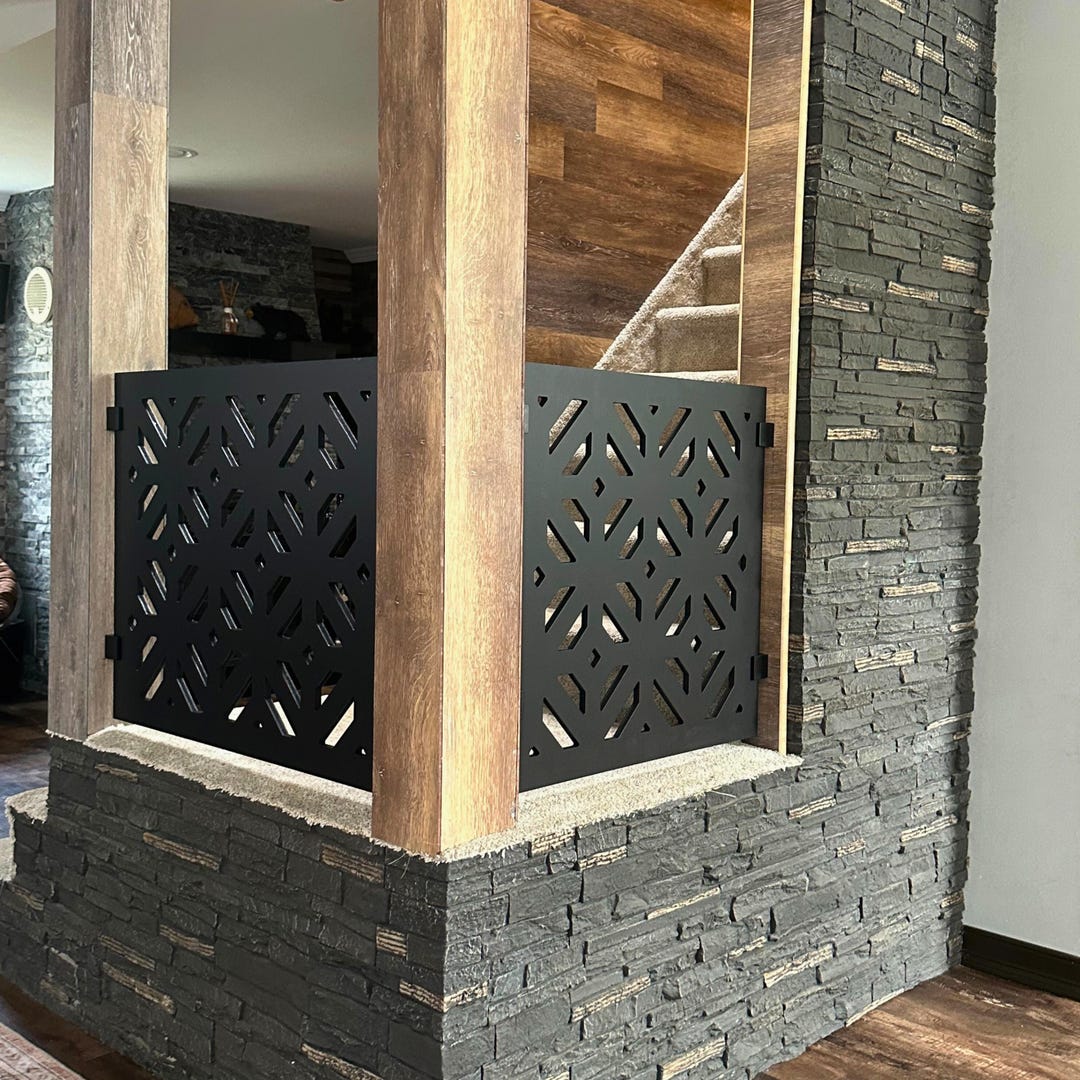 Modern Stair Railing Panels | Privacy Screen | Stairs Wooden Panels ...