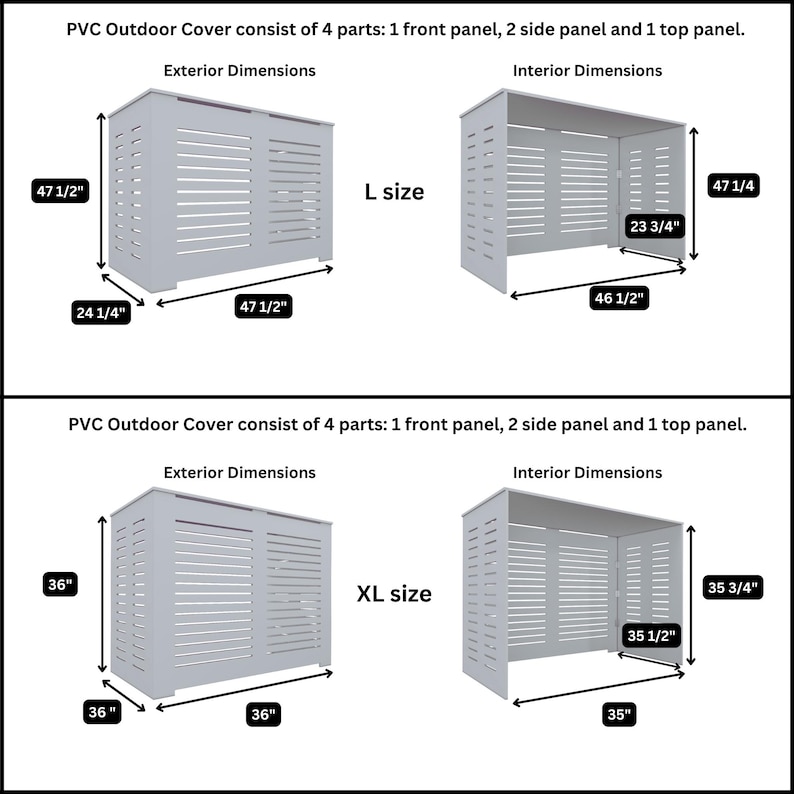 Modern PVC Outdoor Covers, Designer White Privacy Fence for AC Units ...