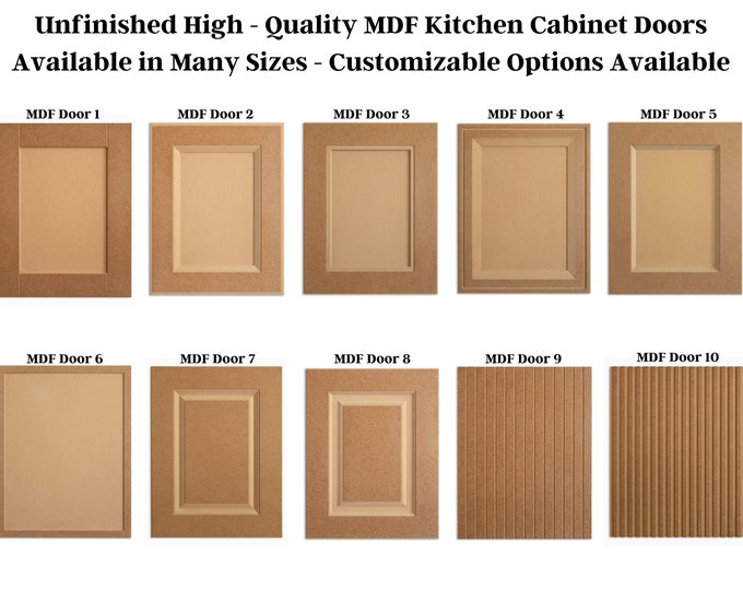 Custom Kitchen Cabinet Doors - Available in 10 Unfinished Designs ...