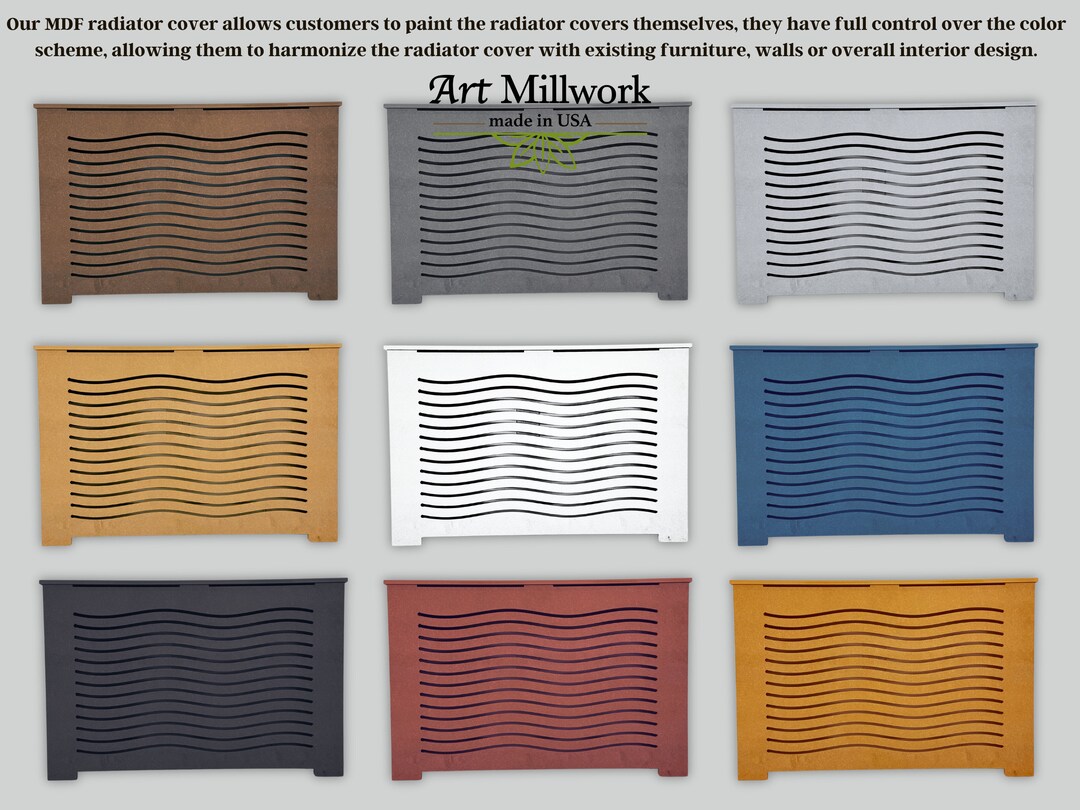Wave MDF Radiator Cover Unfinished Radiator Cover Depth 7 - Etsy