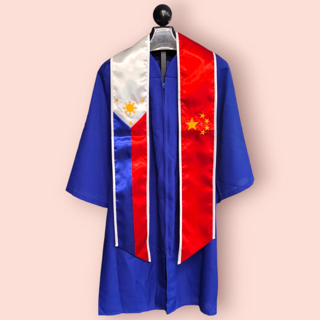 Filipino/chinese Graduation Stole, First Generation, Class of 2025 Grad ...