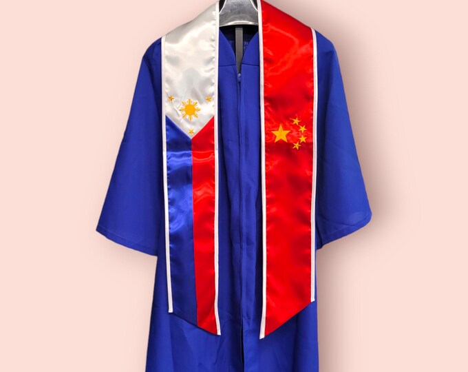 Filipino/chinese Graduation Stole, First Generation, Class of 2025 Grad ...