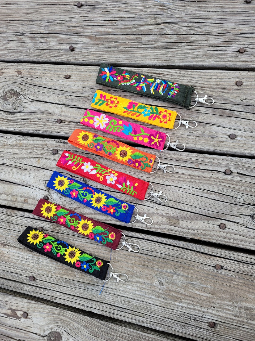 Embroidered Lanyard, Mexican Embroidery Lanyard, Floral Lanyard - Etsy