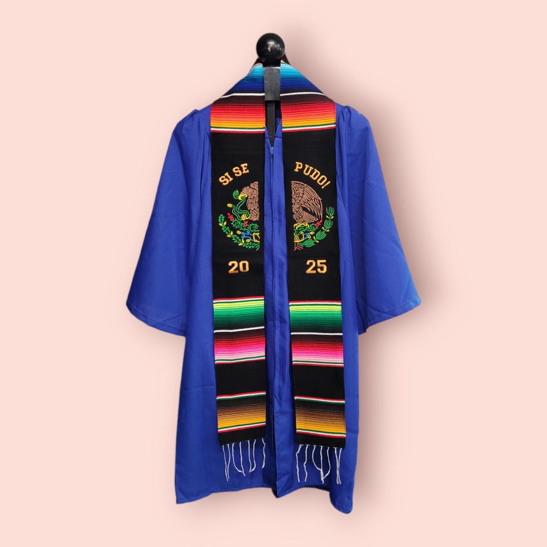 Mexican Sarape Stole, Mexican Graduation Stole, Escudo Stole, Sarape ...
