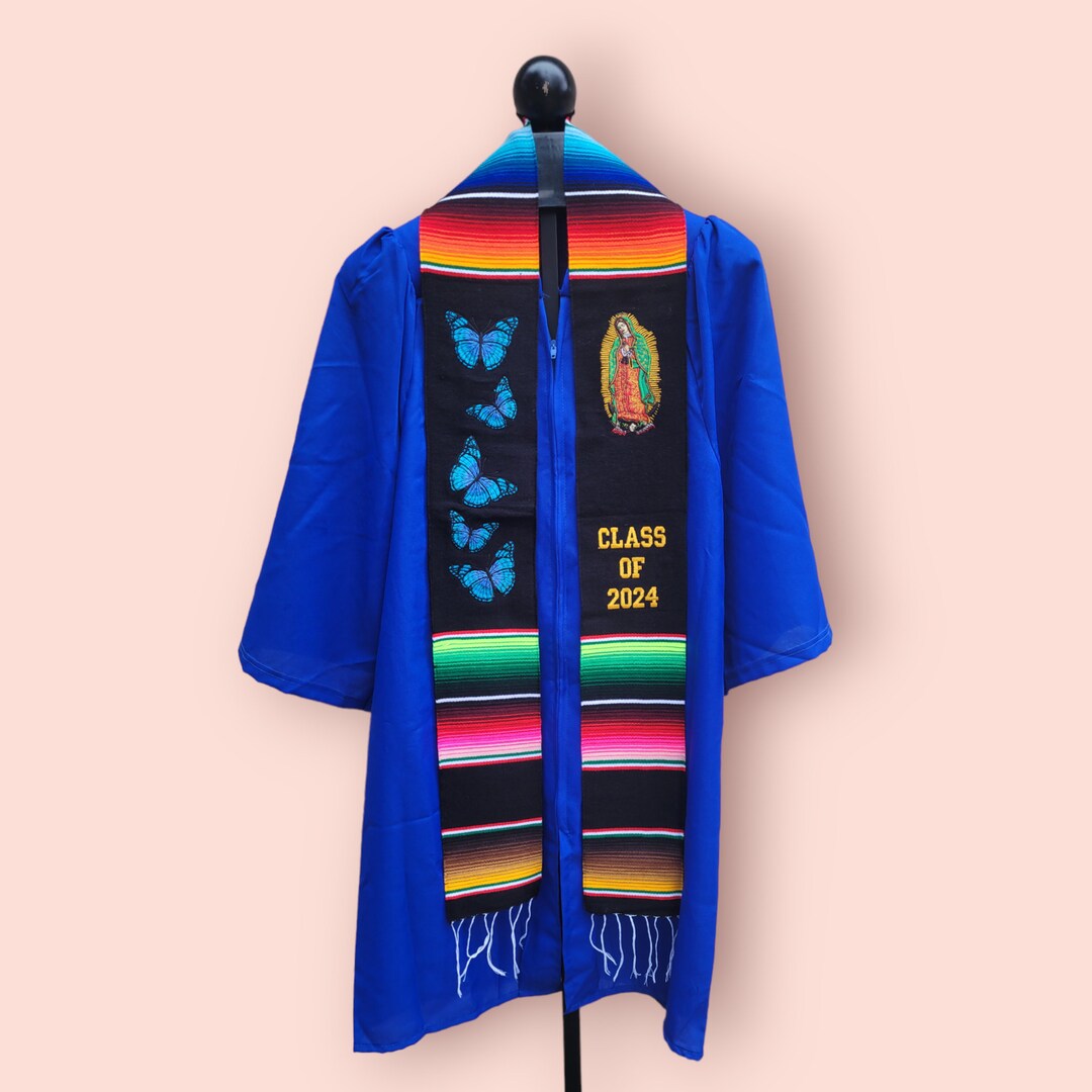 Mexican Sarape Stole, Mexican Graduation Stole, Butterfly Stole, Sarape ...