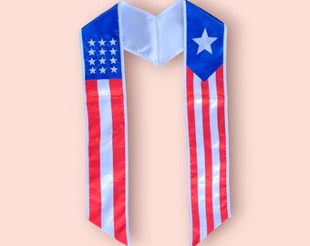 Puerto Rico/el Salvador Graduation Stole, Boricua Stole, First ...