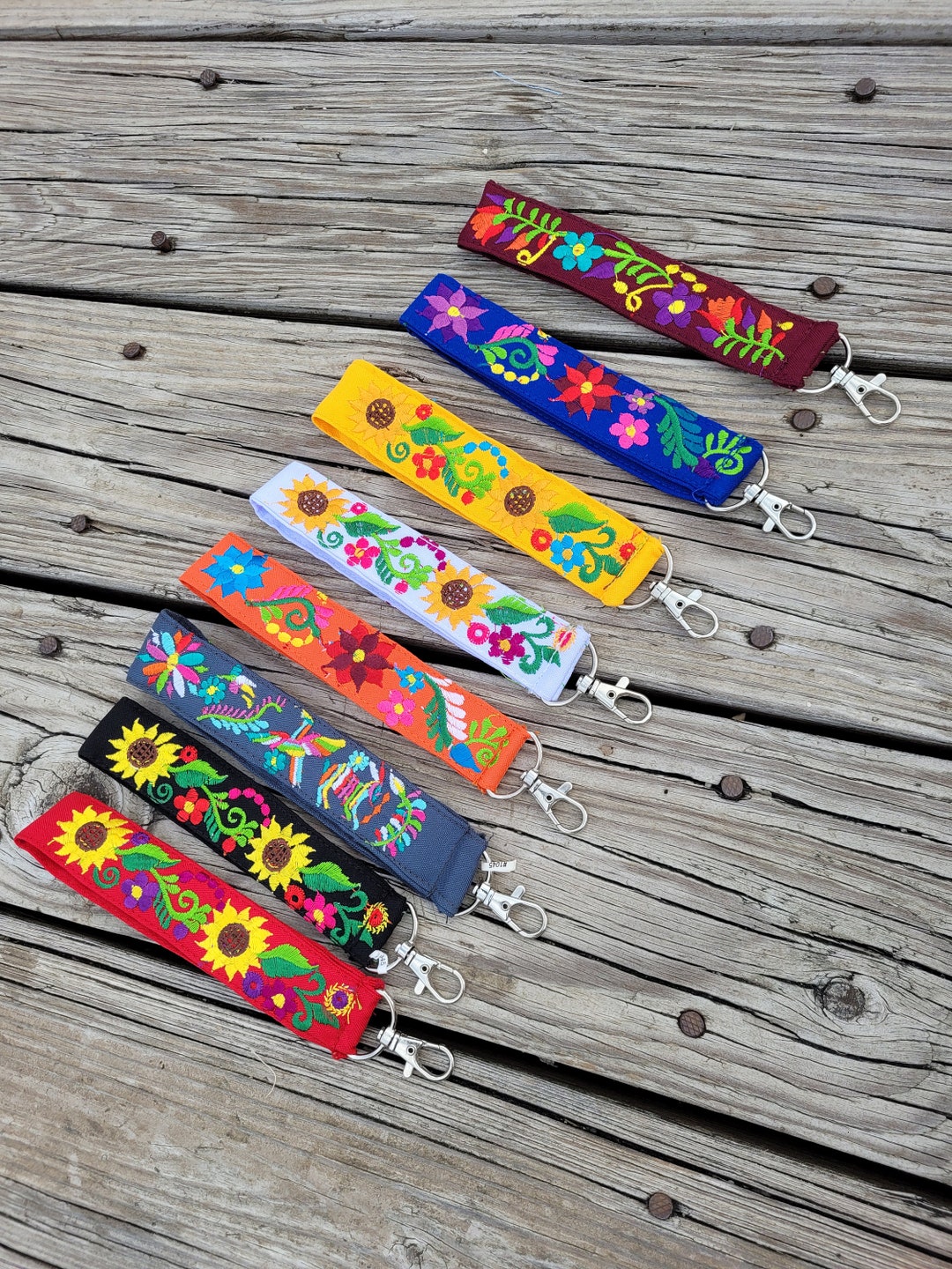Embroidered Lanyard, Mexican Embroidery Lanyard, Floral Lanyard - Etsy