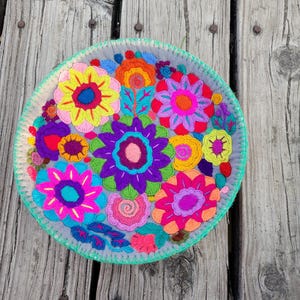 Mexican Hand Embroidered Hand Woven Bread Basket - Etsy