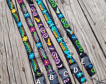 Lanyard Handmade Embroidered, Floral Handmade Embroidery Lanyard ...