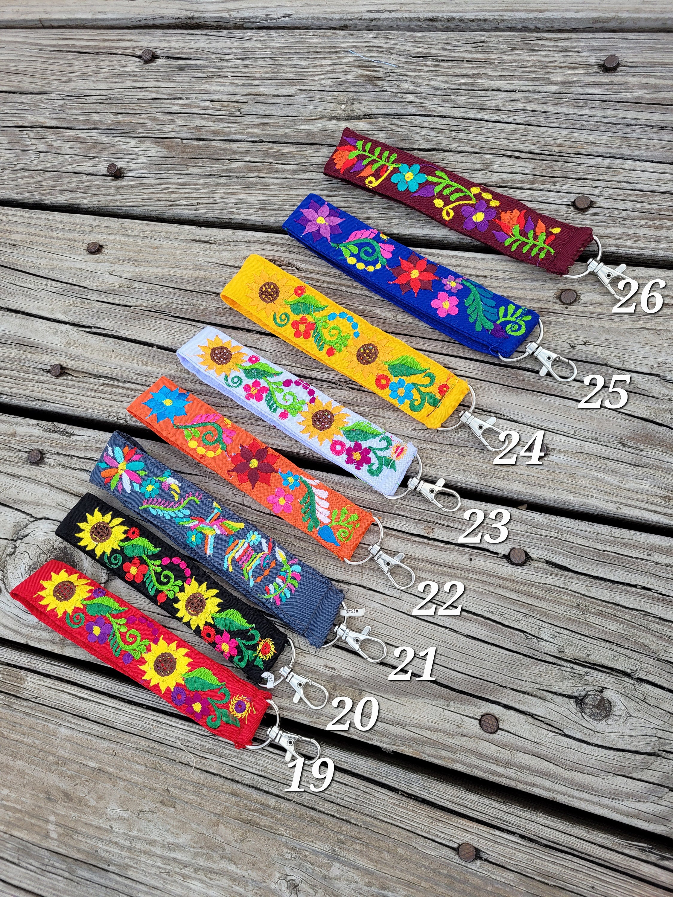 Embroidered Lanyard, Mexican Embroidery Lanyard, Floral Lanyard - Etsy
